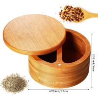 China Customized Size Wooden Lid Tea Sugar Container Bin Food Storage Box Jar Spice Jar Set for sale