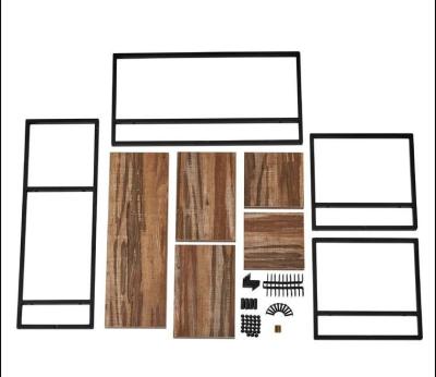China Custom Service Pine Wood Color Floating Hanging Wall Iron Shelves for Bedroom Display for sale
