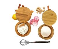 China Customized Logo Tea Coffee Sugar Storage Jar Spice Jar Set with Bamboo Rack and Bamboo Lid for sale