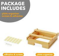 China Solid Wood Structure Bamboo Wooden Paper Plate Holder Dispenser with Glossy Lamination for sale