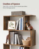 China Solid Wood 5-Tier Bookshelf Bookcases 70 x 24 x 159 cm Rustic Brown for Living Home Decor for sale