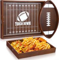 China Football Birthday Party Wooden Plates WoodShaped Oval Platter for Home Hotel Restaurant for sale