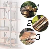 China Rectangle 4 Tier Natural 4 Shelf Rustic Solid Real Wood Bookshelf Metal Bookcase Living Room Furniture for sale
