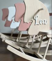 China Home Office Personalised Wooden Rocking Horse Toy Wooden Horse Montessori Rocker Horse Swing for sale