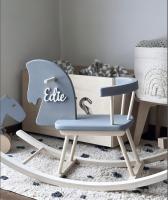 China Home Office Personalised Wooden Rocking Horse Toy Wooden Horse Montessori Rocker Horse Swing for sale