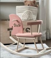 China Home Office Personalised Wooden Rocking Horse Toy Wooden Horse Montessori Rocker Horse Swing for sale