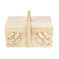 China Sewing Kit Box Natural Color Storage Wooden Handmade Adjustable 5 Days Custom Pine for sale