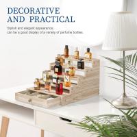 China Varnishing Wooden Cologne Stand Rack Display Risers Shelf with Drawer Storage TIMBER for sale