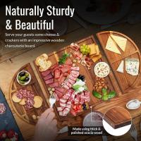 China All-Season Wood Round Cheese Board Set Unique Wooden Charcuterie Boards Extra Large Cheese Tray for sale