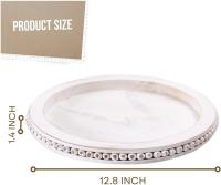 China Customized Wooden Decorative Tray with Beaded Whitewashed Design Free Sample Offered for sale