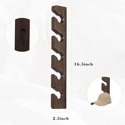 China Wall-Mounted Wooden Baseball Cap Display and Storage Rack with Silk-screen Printing for sale