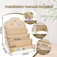 China Custom Size Solid Wood 4 Tier Display Stand for Greeting Cards Stickers and Postcards for sale
