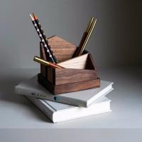 China Tools Black Walnut Pen Holder Multifunctional Wood Pencil Stand with Irregular Shape for sale