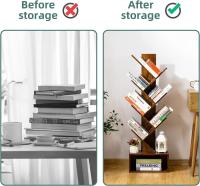 China Handmade 6 Shelf Retro Floor Standing Bookcase Tall Wood Book Storage Rack Organizer Shelves for sale