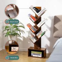China Handmade 6 Shelf Retro Floor Standing Bookcase Tall Wood Book Storage Rack Organizer Shelves for sale
