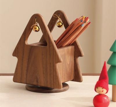 China Stylish Wooden Christmas Tree Shaped Desktop Organizer for Office Supplies and Tools for sale