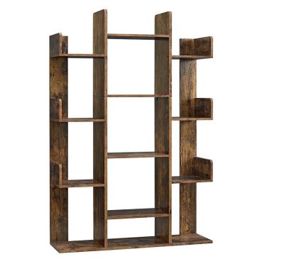 China Solid Wood Tree-Shaped Bookcase with 13 Storage Shelves 9.8D x 33.9W x 55.1H inch for sale