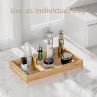 China Non-folding Rack Makeup Perfume Organizer with Wooden Tray and Acrylic Cosmetics Shelf for sale