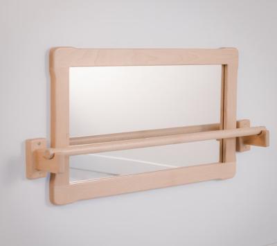 China Montessori Big Mirror and Long Pull Up Wooden Bar Save Space for Chinese Year Occasion for sale