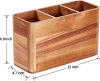 China Countertop Large Acacia Wooden Utensil Holder for Kitchen Printing Handling laser engrave for sale