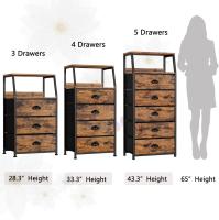 China Silk-Screen Printing/Burned 3 Drawers And 2-Tier Fabric Small Wood Dresser Organizer for sale