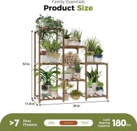 China 3 Tiers Ladder Multiple Plant Holder Wood Plant Rack for Living Room Patio Boho Home Decor for sale