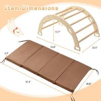 China Montessori Wooden Arch Climber Kids Climbing Toy with Cushion and Rocking Design for sale