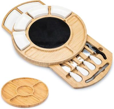 China Rectangle Bamboo Cheese Platter and Knife Set for Commercial Buyers Gifts Stores for sale