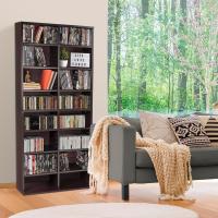 China Customized 12 Adjustable Shelves And 4 Fixed Shelves Media Cabinet In Pine Wood Color for sale