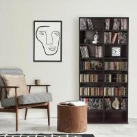 China Customized 12 Adjustable Shelves And 4 Fixed Shelves Media Cabinet In Pine Wood Color for sale