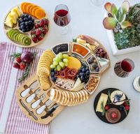 China Rectangle Bamboo Cheese Platter and Knife Set for Commercial Buyers Gifts Stores for sale