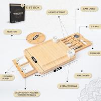 China Rectangle Bamboo Cheese Platter and Knife Set for Commercial Buyers Gifts Stores for sale