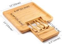 China Rectangle Bamboo Cheese Platter and Knife Set for Commercial Buyers Gifts Stores for sale