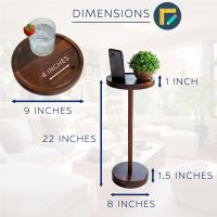 China Specific Coffee Table Modern Wooden Drink Table with Phone Mount and Small Round Size for sale