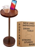 China Specific Coffee Table Modern Wooden Drink Table with Phone Mount and Small Round Size for sale