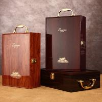 China Customized Logo Acceptable Wooden Wine Box with Dividers and Acrylic Lid Custom Color for sale