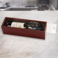 China Customized Logo Acceptable Wooden Wine Box with Dividers and Acrylic Lid Custom Color for sale