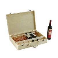 China Tubular Wine Accessories Chess Wooden Box Handcrafted Holds 6 Bottles Plain Color for sale