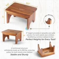 China 202405 Heavy Duty Portable Wooden Step Stool Nonslip and Convenient for Adults for sale