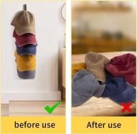 China Wall Mounted Wooden Hat Organizer for Caps 5-layer Vertical Hat Holder Display Rack for sale
