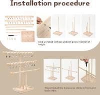 China Wooden Wall Shelf Decoration 3-Tier Baby Headband Holder Hairbands Display Stand for sale