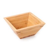 China Wooden Salad Bowl Set with Natural Bamboo Square Bowls and Dried Fruit Organizer for sale