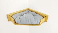 China Household Wall Mounted Cat Play House with Tower Cattery Bed in Natural Wood Color for sale