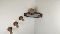 China Household Wall Mounted Cat Play House with Tower Cattery Bed in Natural Wood Color for sale