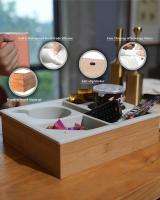 China Waterproof Bamboo Wood Sofa Snack Organizer for Printing Silk-Screen Printing/Burned for sale