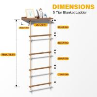 China 5-Tier Wooden Ladder Shelf Rustic Quilt Rack for Farmhouse Blanket Storage for sale