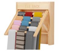 China Stylish Look Wall Mounted Wooden Tie Organizer Belt Hanger Tie Holder for Space Saving for sale