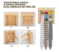 China Stylish Look Wall Mounted Wooden Tie Organizer Belt Hanger Tie Holder for Space Saving for sale