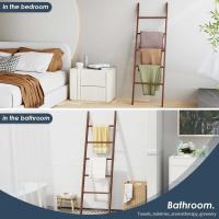 China Home Appliance Wood Ladder Shelf Decorative Blanket Ladder for Bathroom Storage for sale