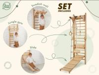 China 202405 Swedish Ladder 4in1 Toddler Climbing Gym with Triangle Climber and Kids Table for sale